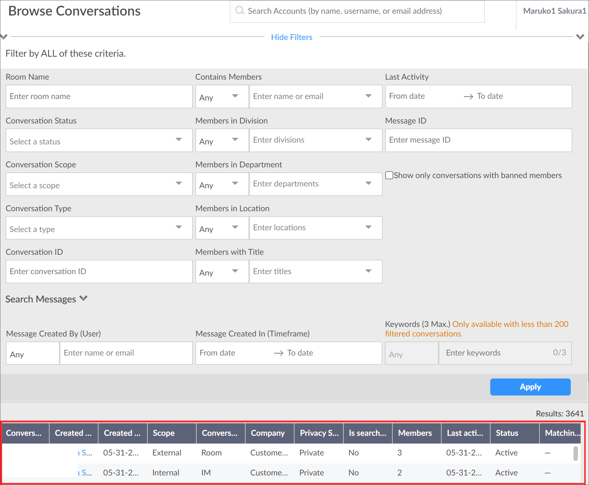 No conversations returned in All Conversations – Symphony Help Center